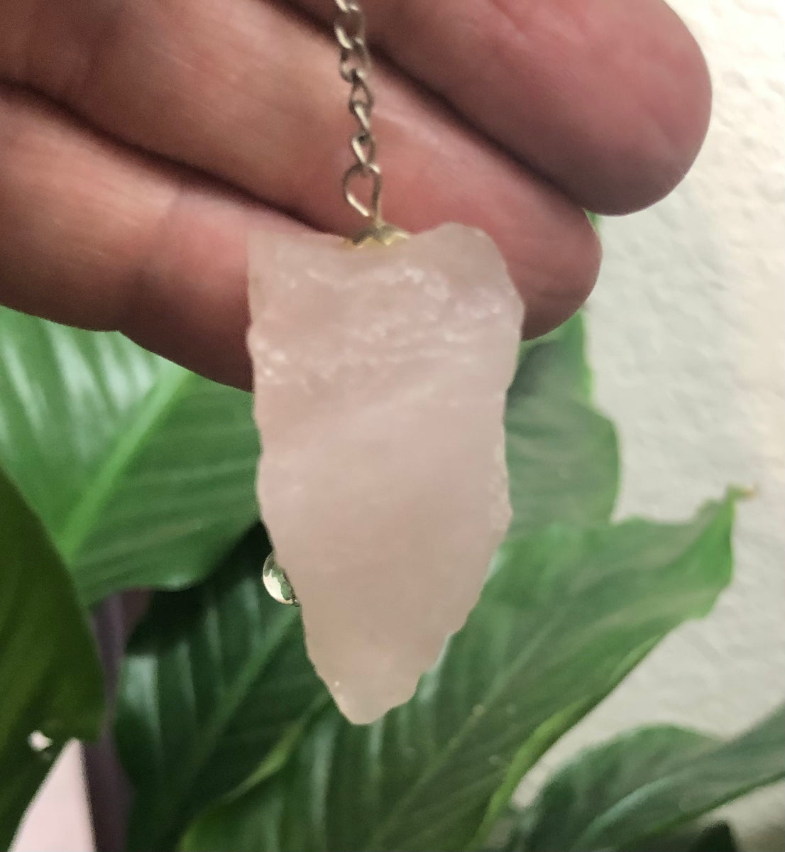 Pendulum Rose Quartz Rough – Granny Magick Margaret Jamison
