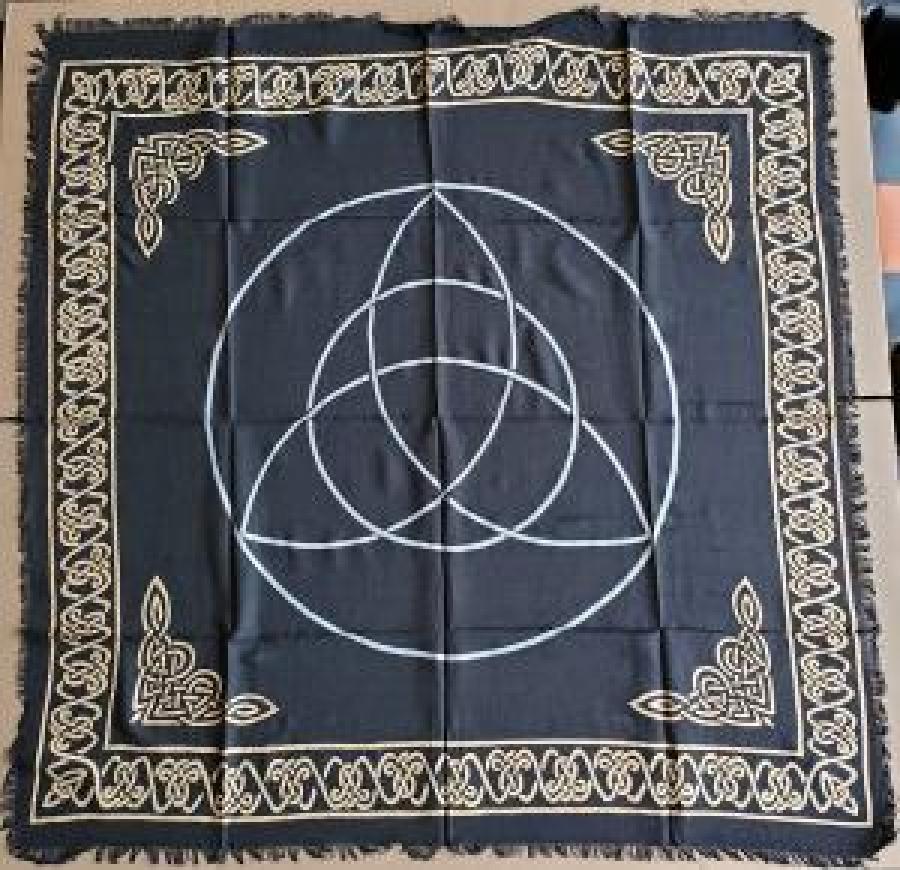 Triquetra Altar Cloth Gold / Silver Print on Black 36" Square – Granny ...