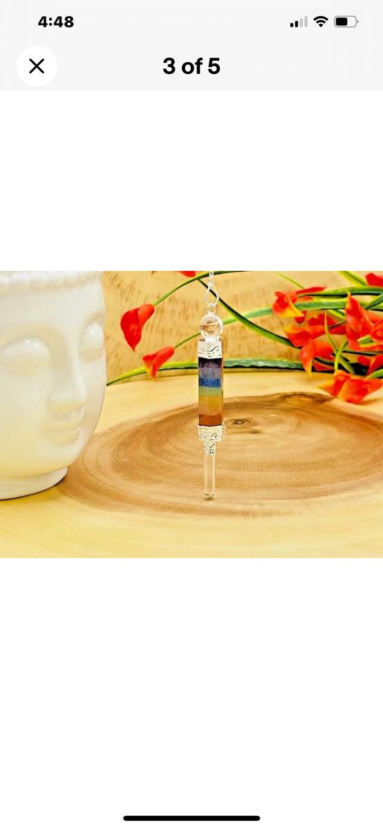Pendulum 7 Chakra Pencil with Clear Quartz – Granny Magick Margaret Jamison