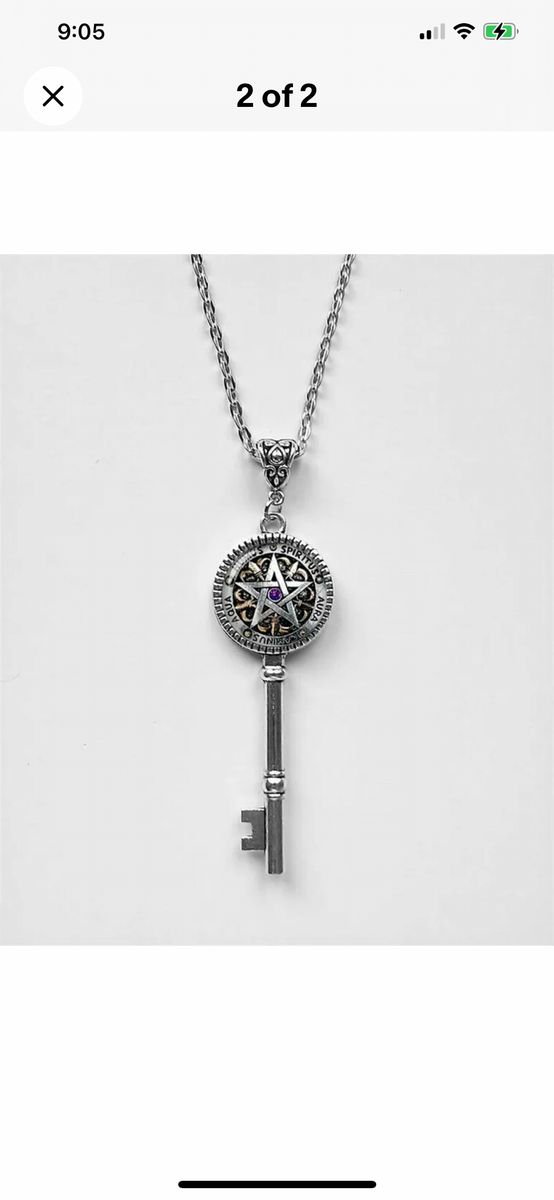 Pentagram Skeleton Key Pendant – Granny Magick Margaret Jamison