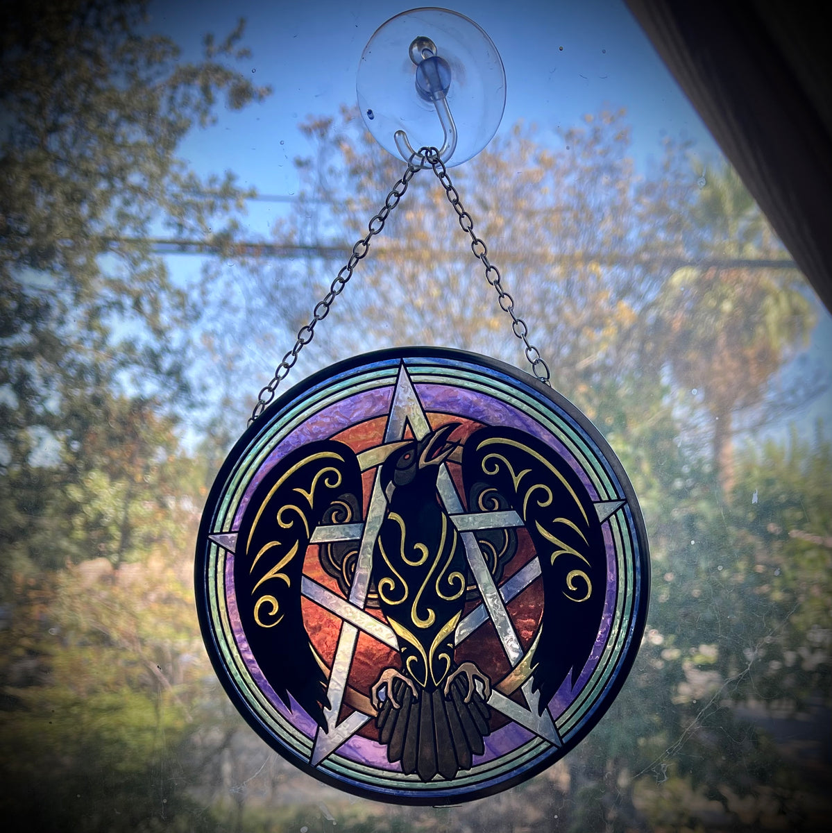 Raven Flying Suncatcher – Granny Magick Margaret Jamison